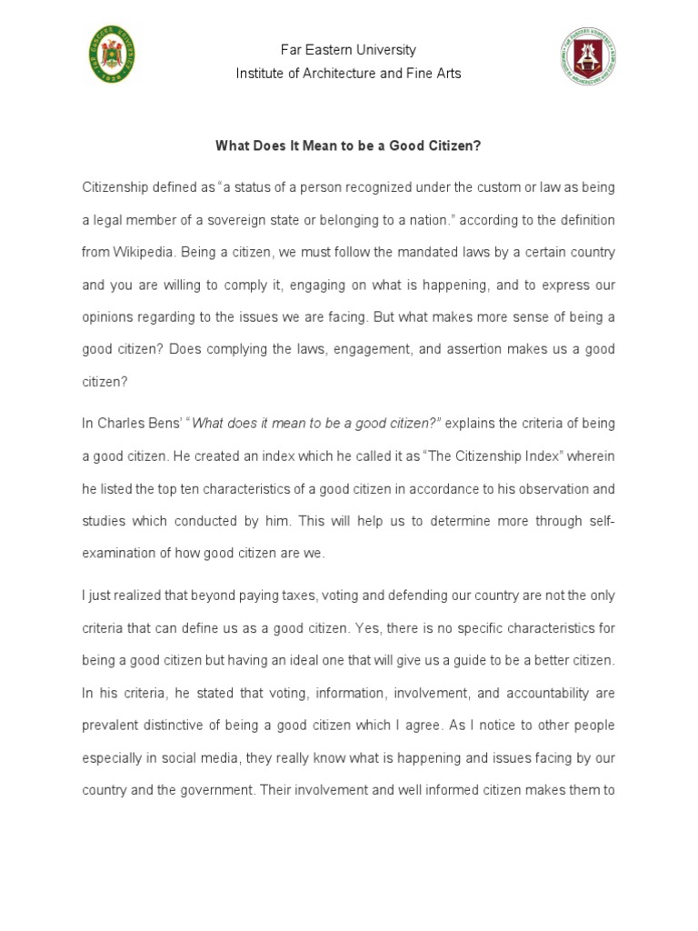 Ethics and Discipline - Good Citizen | PDF | Citizenship | Cognition