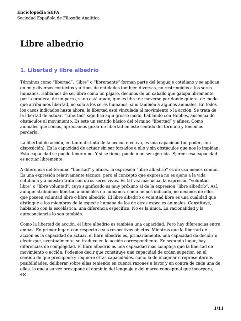 Libre Albedrio | PDF | Libre albedrío | Determinismo