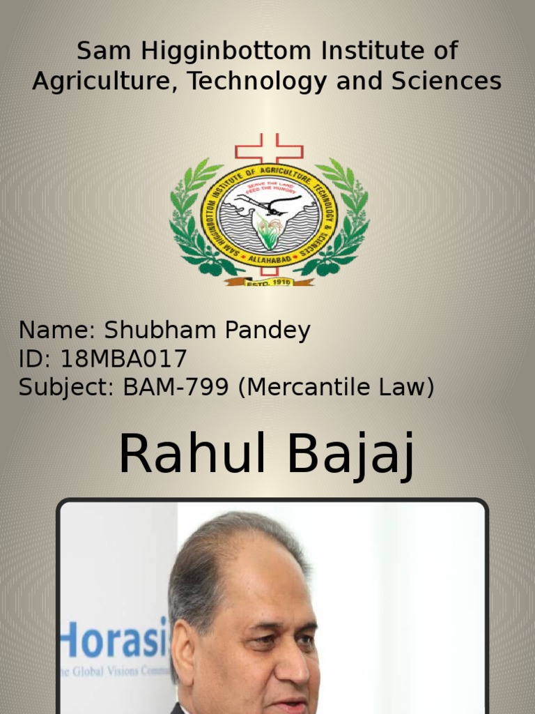 Sam Higginbottom Institute of Agriculture, Technology and Sciences ...