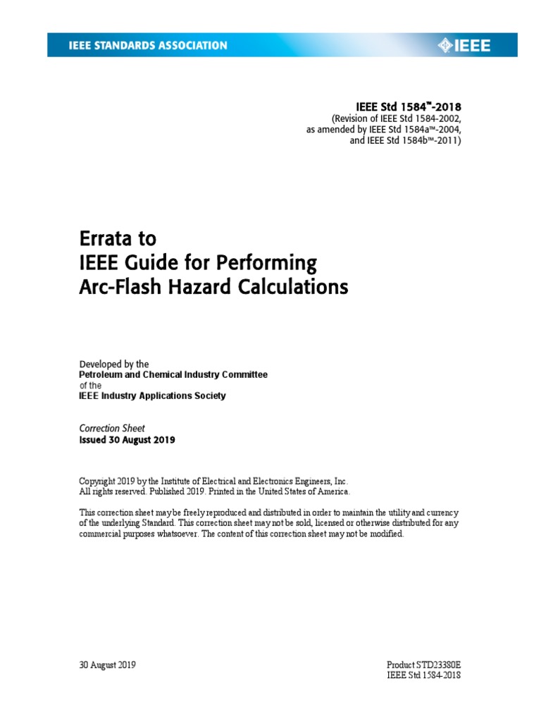 Errata To IEEE Guide For Performing Arc-Flash Hazard Calculations | PDF ...
