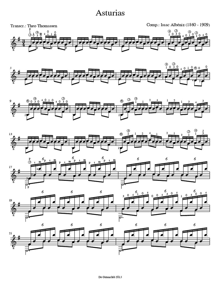 Asturias-Isaac Albeniz | PDF | Composers | Music