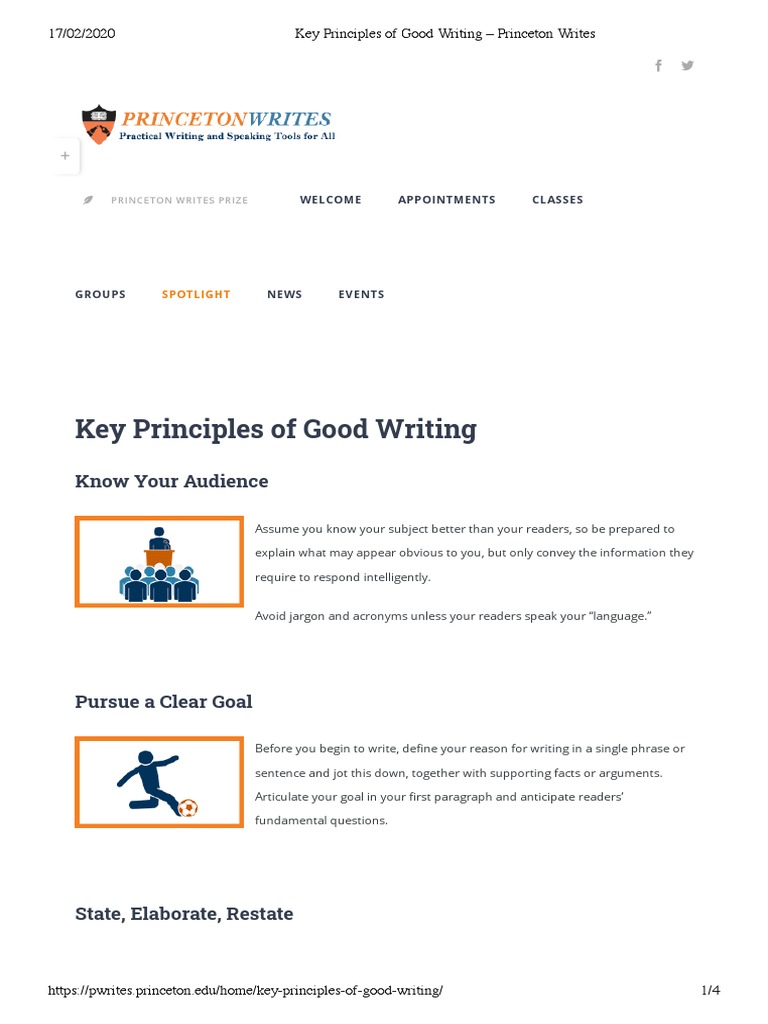 Key Principles of Good Writing - Princeton Writes | PDF | Semiotics ...
