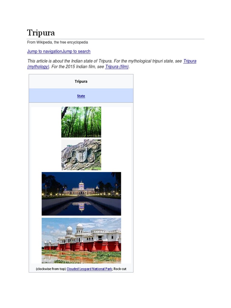 Tripura: Jump To Navigationjump To Search | PDF | Asia