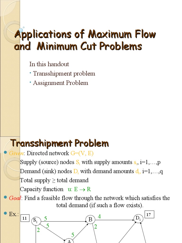 Applications Of Maximum Flow And Minimum Cut Problems Pdf Combinatorics Operations Research