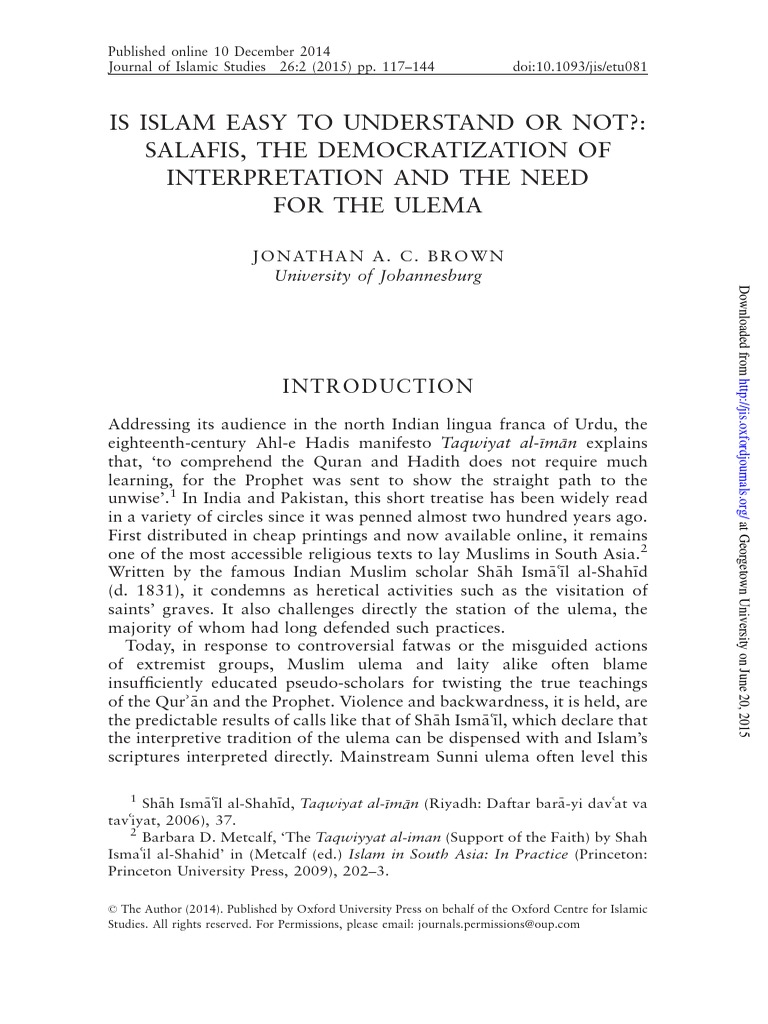 Is Islam Easy To Understand or Not Salaf PDF | PDF | Salafi Movement ...