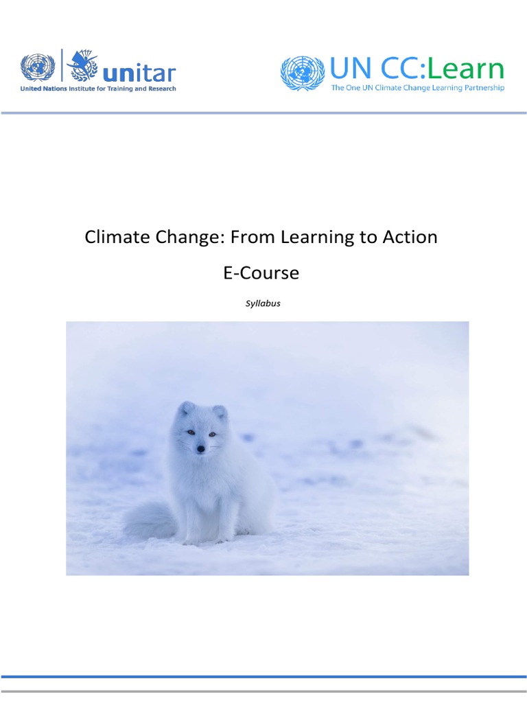 Syllabus Climate Change From Learning To Action Pdf Climate