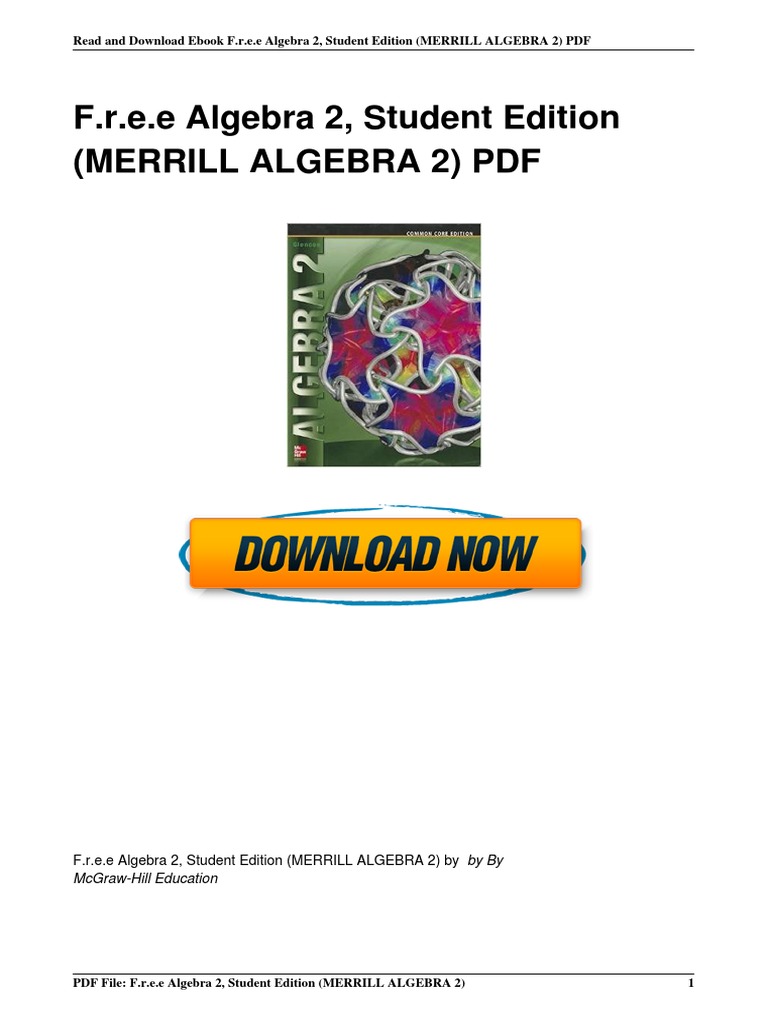 F.R.E.E Algebra 2, Student Edition (Merrill Algebra 2) PDF | Download ...