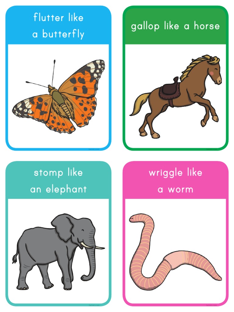 Us-A-250-Animal-Movements-Gross-Motor-Activity-Cards Ver 1 | PDF