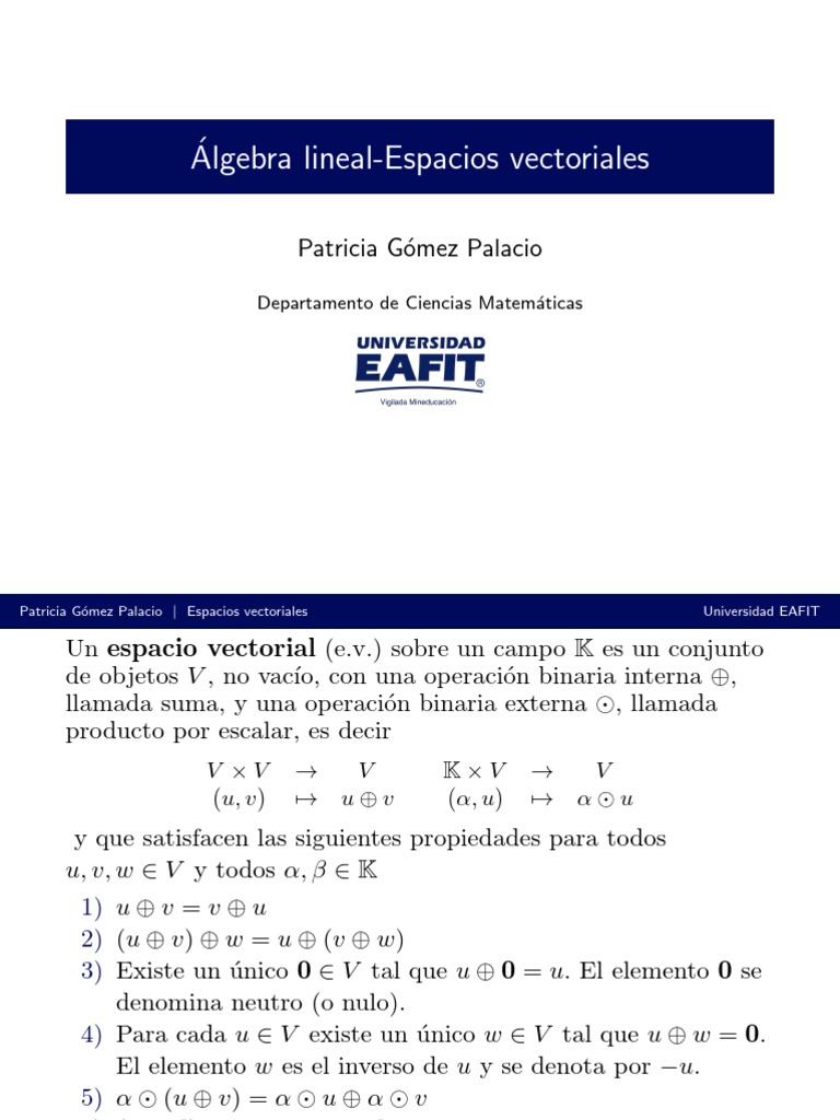 4 Espacios Vectoriales | PDF | Espacio vectorial | Base (álgebra lineal)