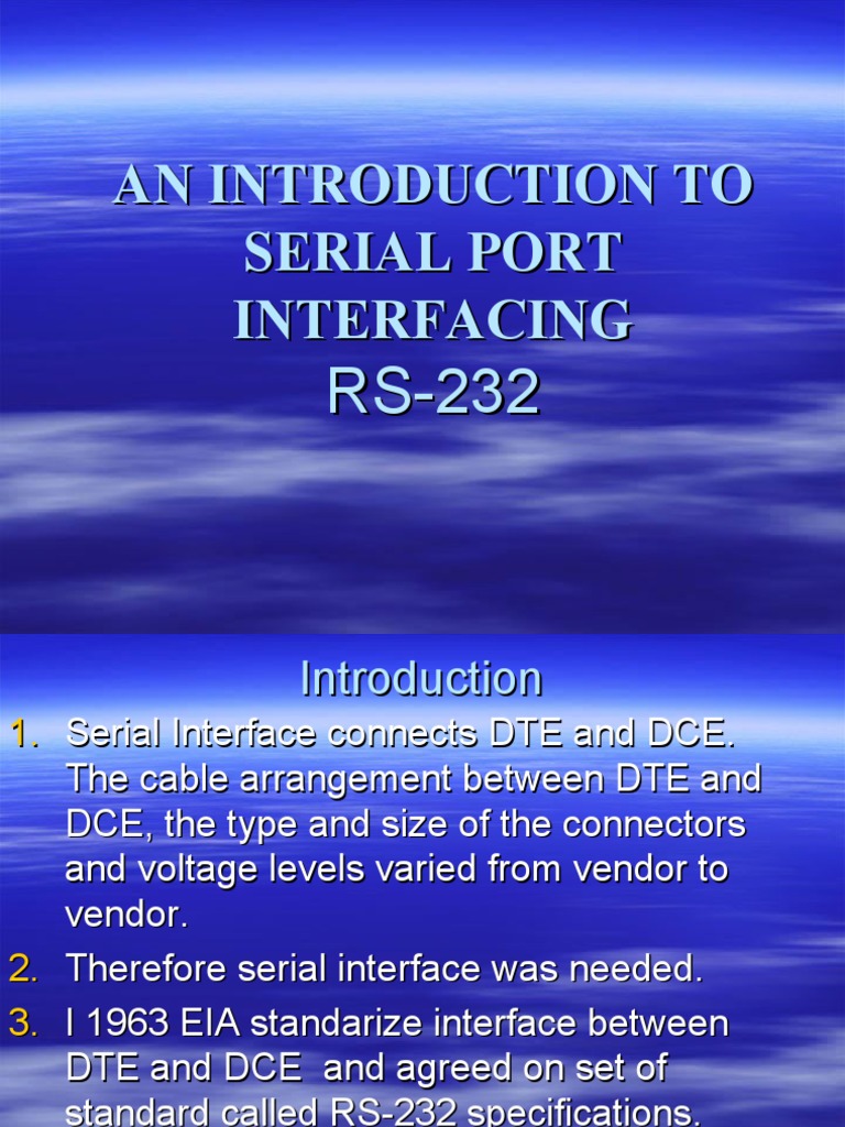 An Introduction To Serial Port Interfacing | PDF | Computer Architecture | Physical Layer Protocols