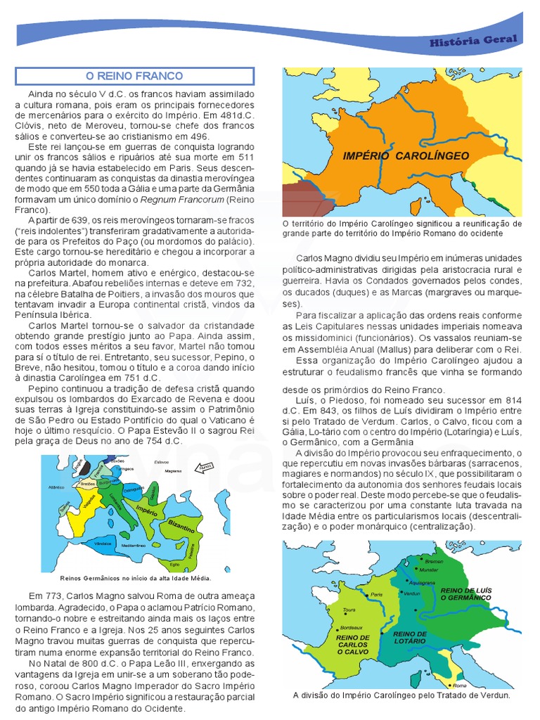 Evolução do Reino Franco e Império Carolíngio | PDF | Sagrado Império ...