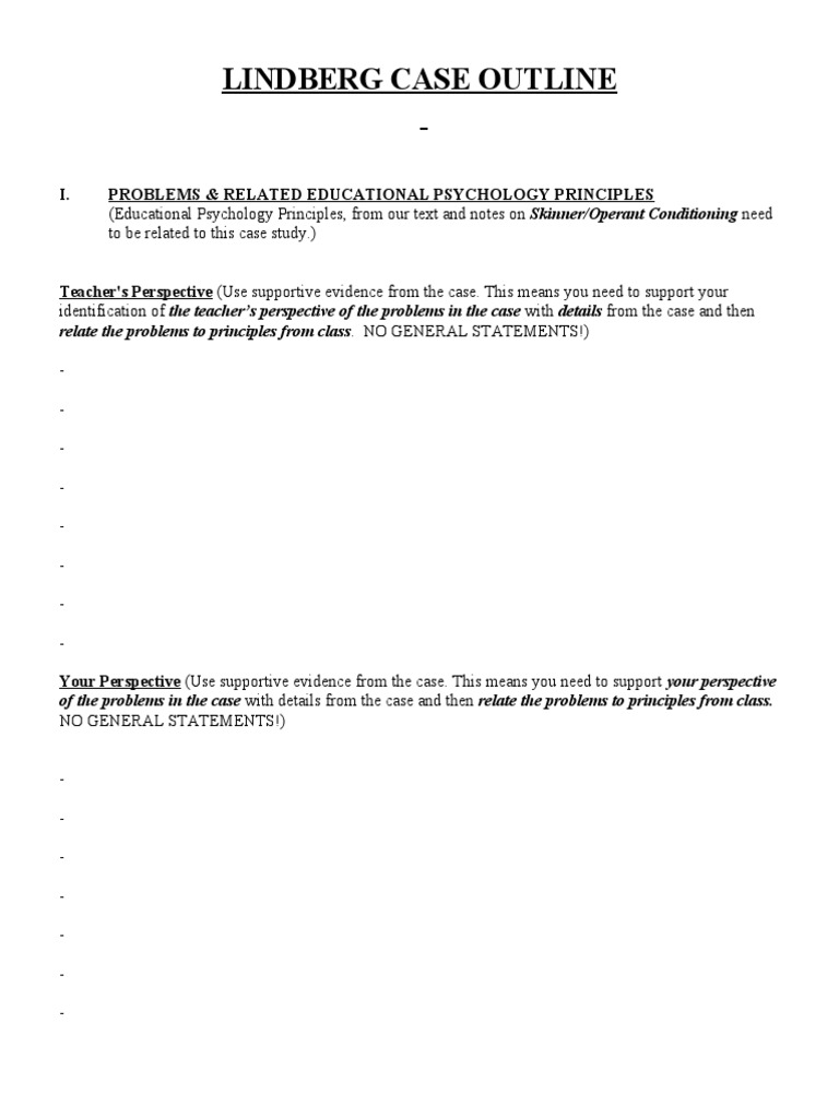 Maggie Lindberg CASE STUDY OUTLINE FORM | PDF