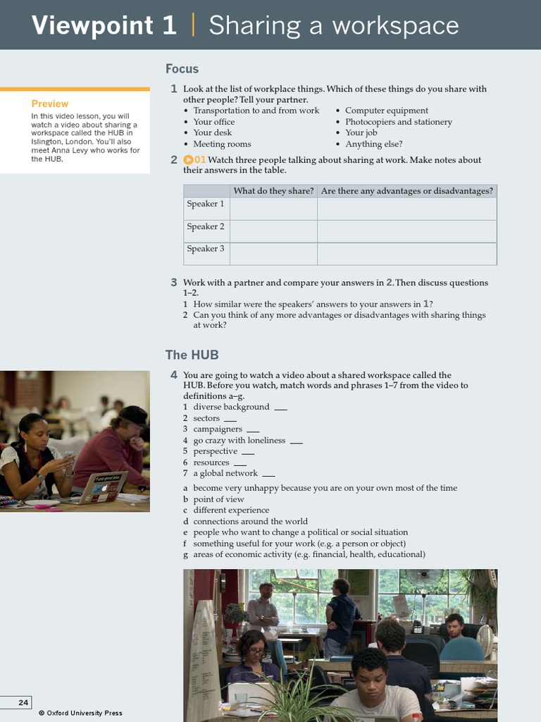 Viewpoint 1: Sharing A Workspace | PDF | Question | Communication