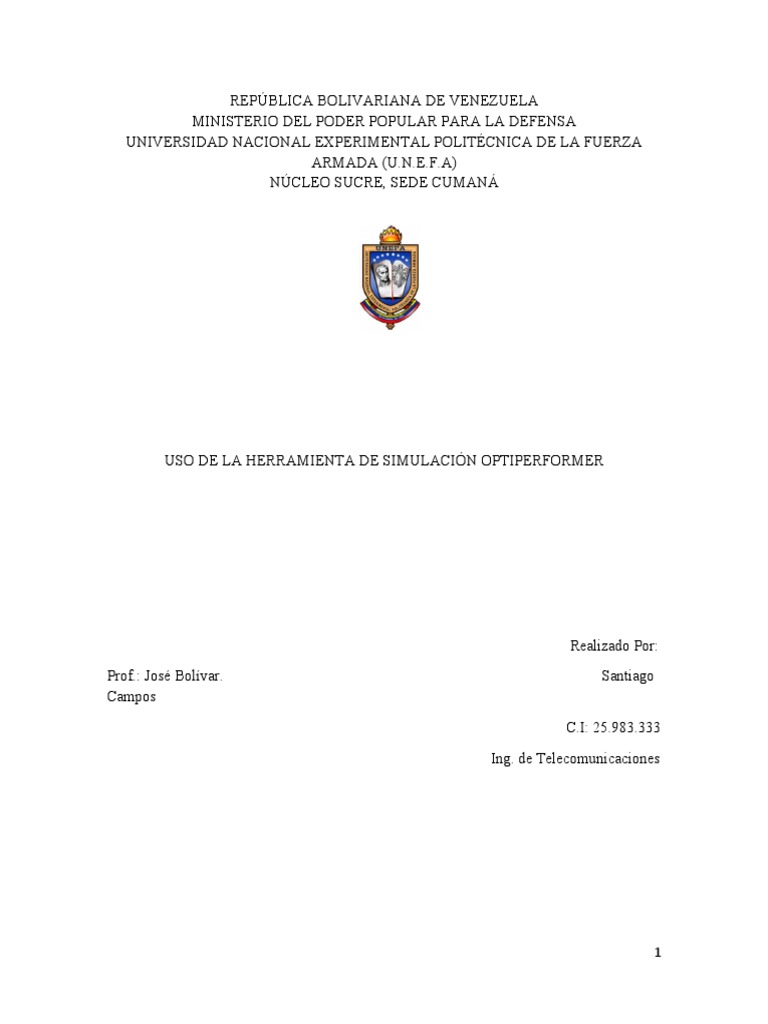 USO DE LA HERRAMIENTA DE SIMULACIÓN OPTIPERFORMER - Santiago Campos | PDF | Óptica | Fibra óptica