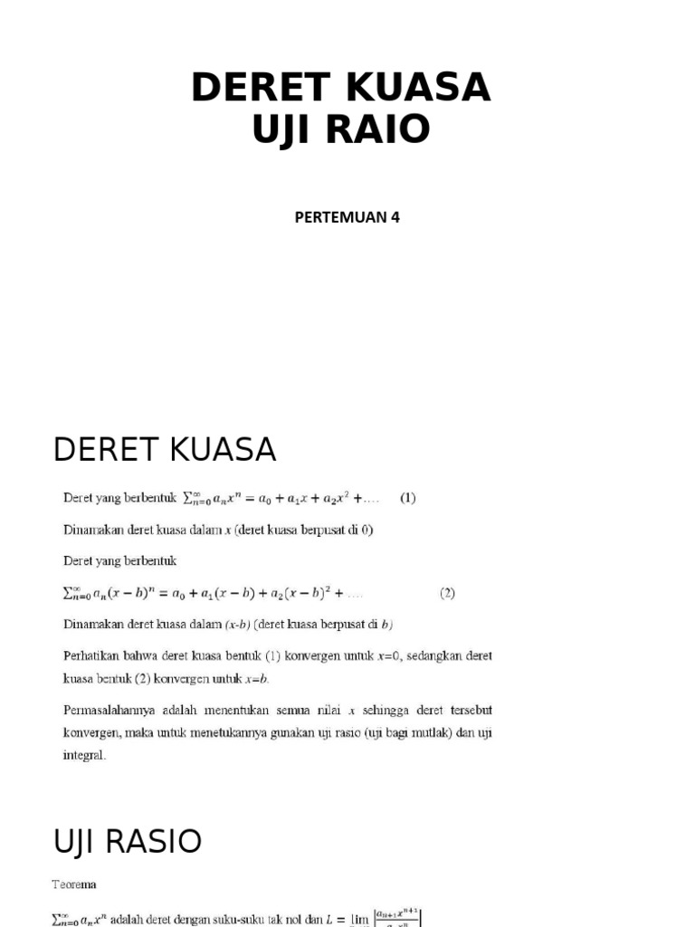 Uji Rasio pada Deret Kuasa | PDF