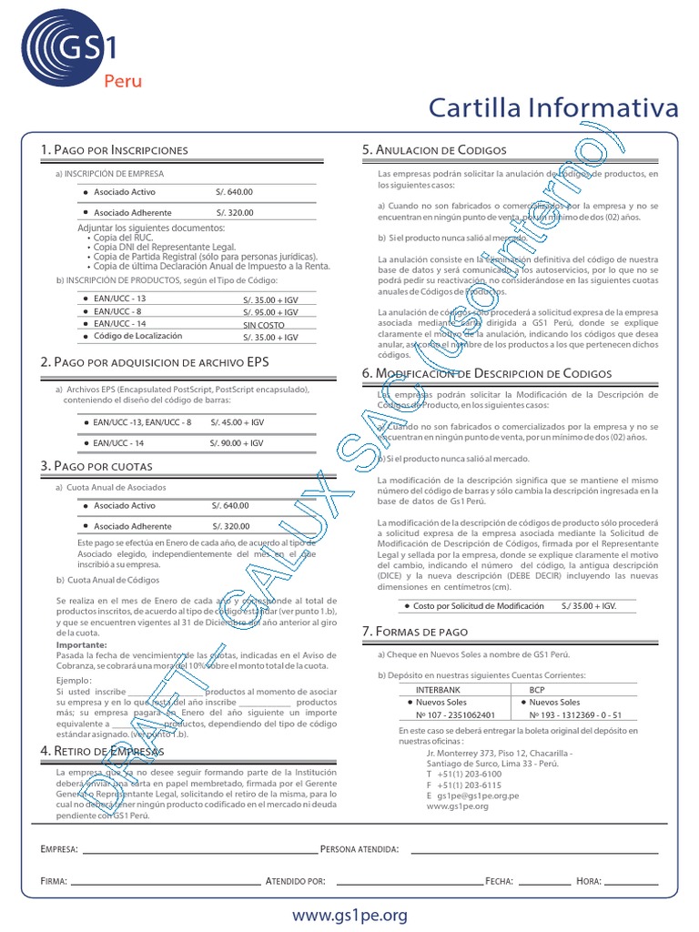 GS1 Peru Cartilla - Informativa | PDF | Business