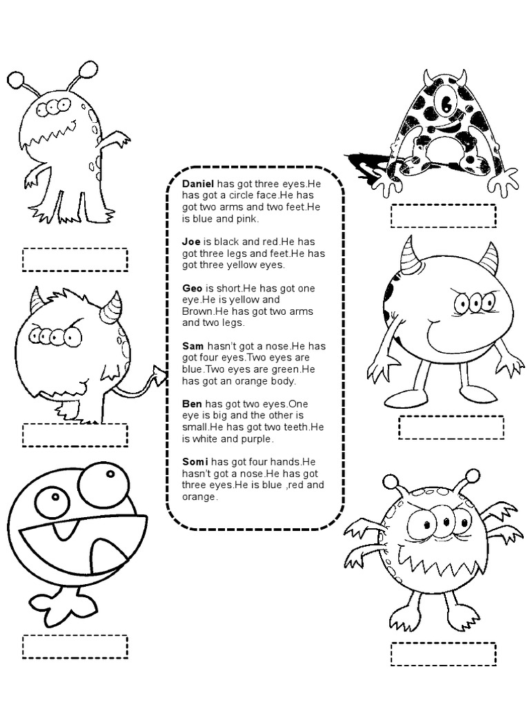 Monsters Matching Esl | PDF
