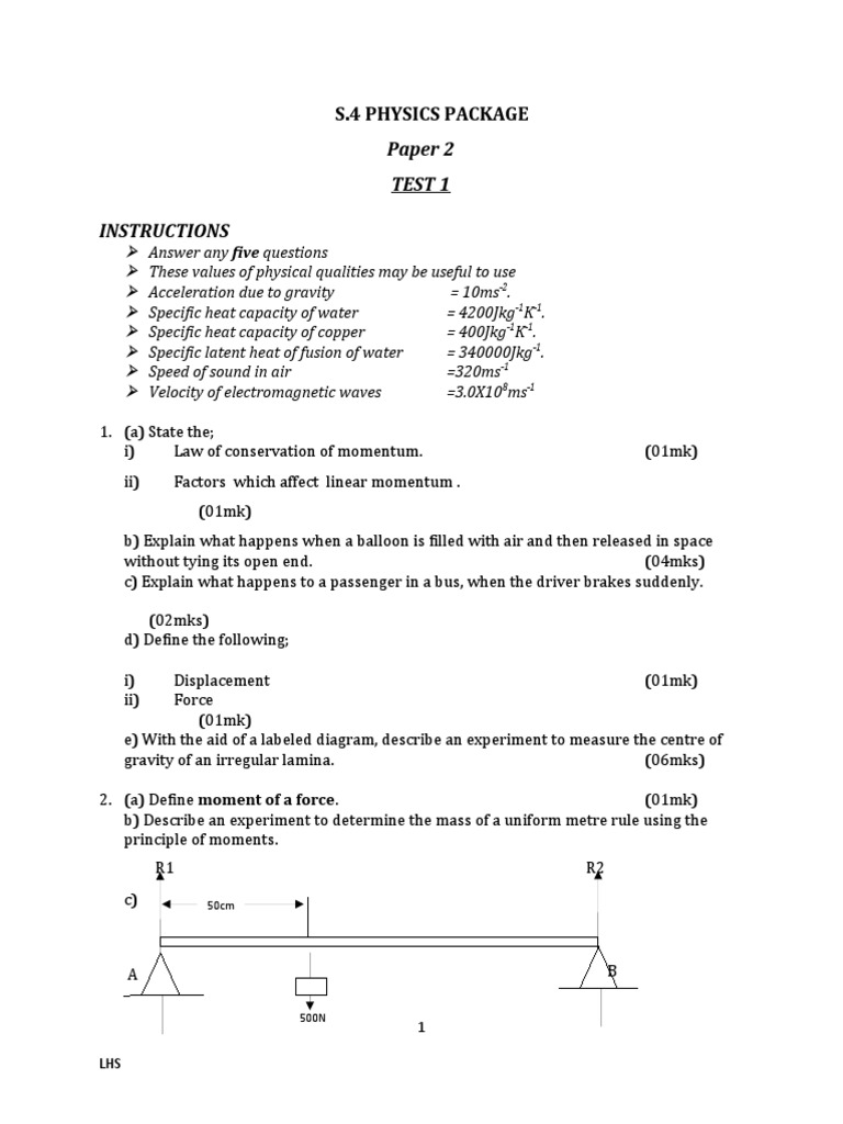 Physics Notes For Secondary Education of Uganda | PDF | Acceleration ...