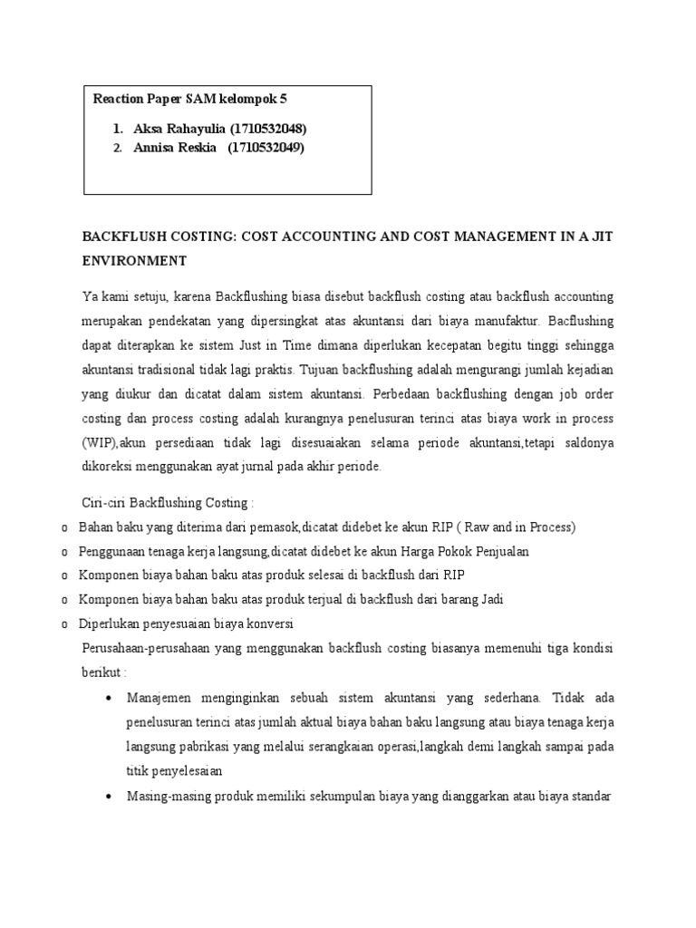 Reaction Paper SAM Bab 12 | PDF