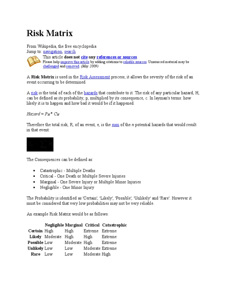 Risk Matrix | PDF | Risk | Risk Assessment