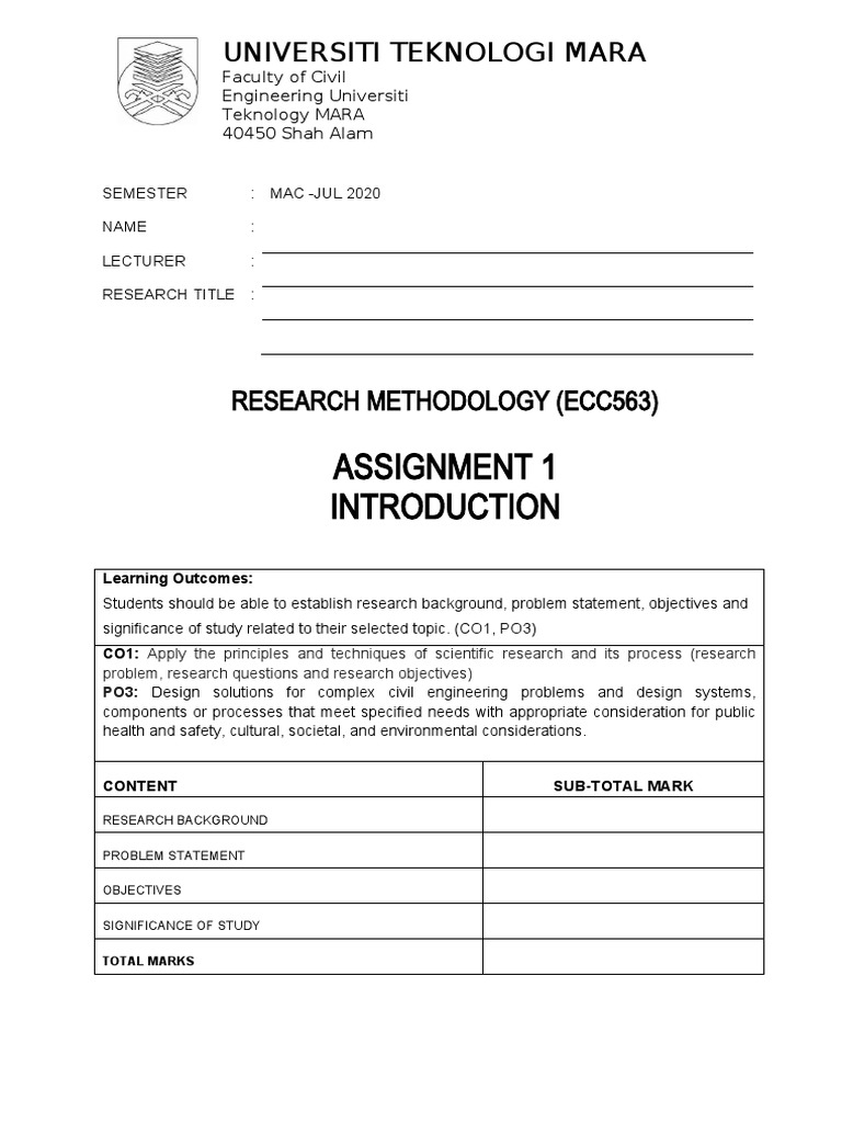 Research Methodology Assignment Guide | PDF | Engineering | Design