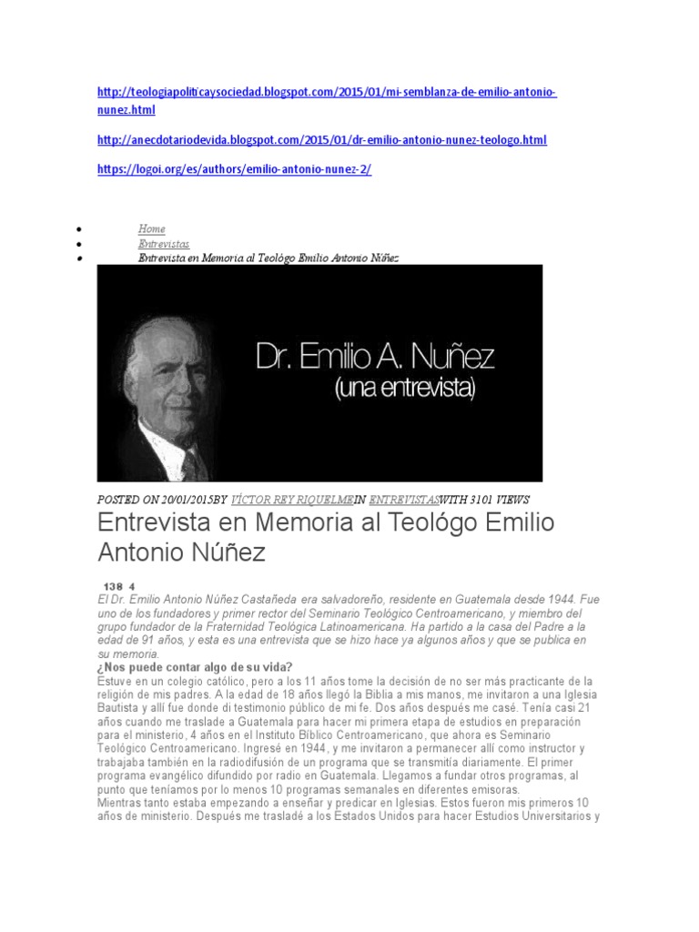Nuñez Castañeda Antonio Emilio | PDF | protestantismo | Biblia