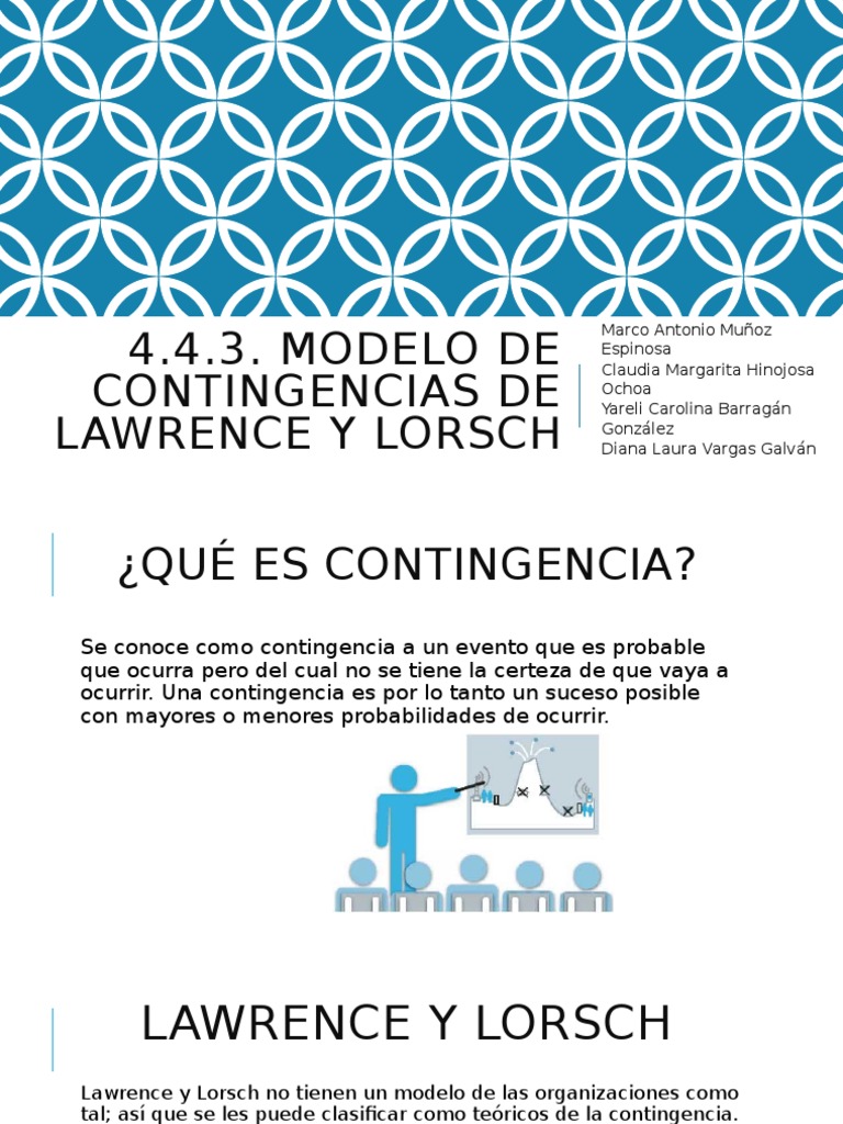 4.4.3. MODELO DE Contingencias De Lawrence Y Lorsch | Planificación ...