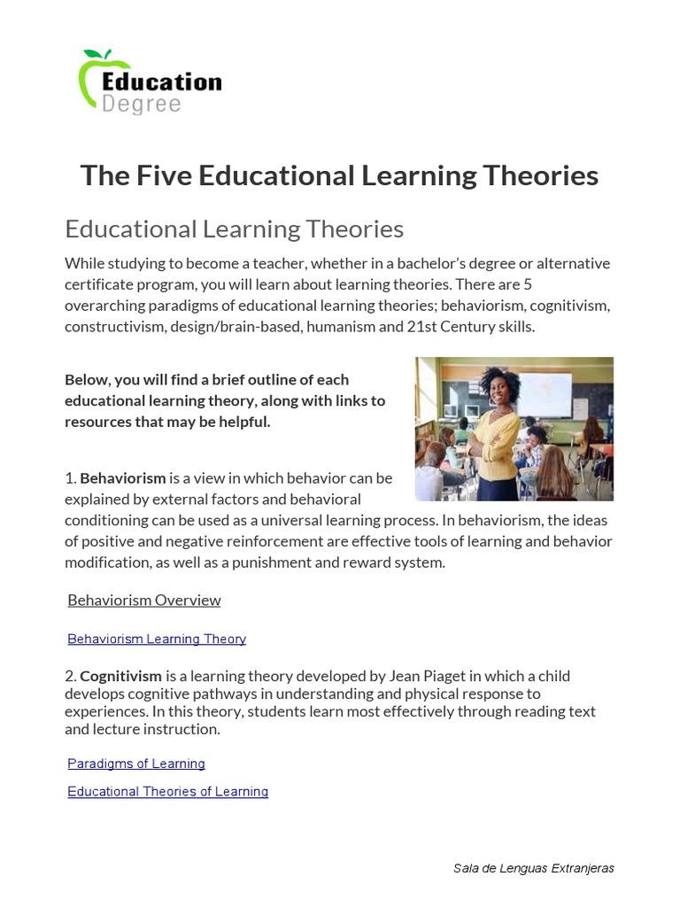 TEXT 1 - Learning Theories PDF | PDF | Learning Theory (Education ...