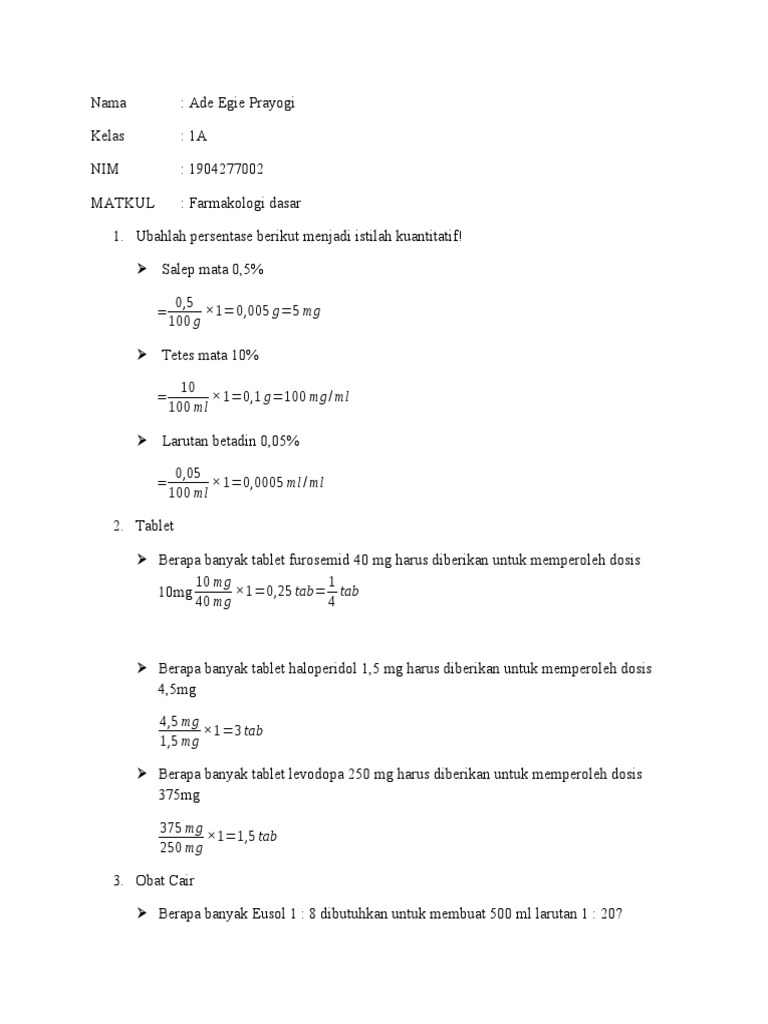 Perhitungan Farmasi | PDF