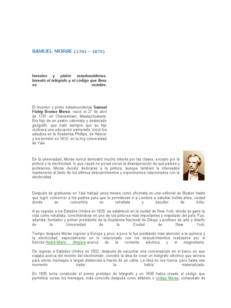 Samuel Morse | PDF | Telegrafía | Pinturas