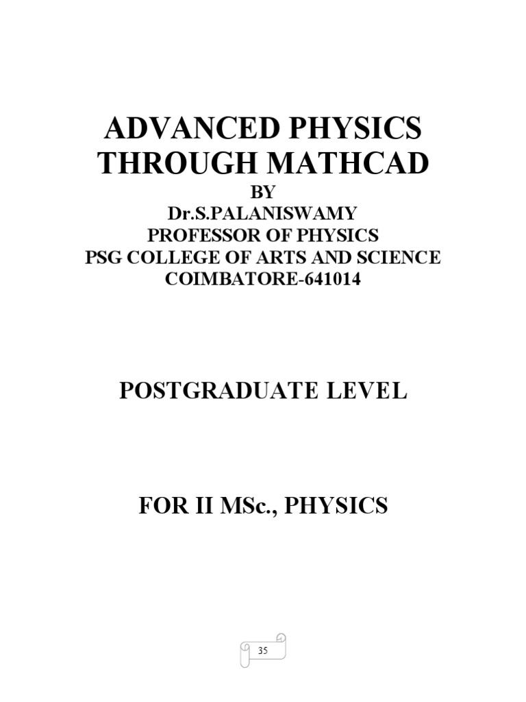 Book-Advanced Physics Through Mathcad For II MSC | Download Free PDF ...