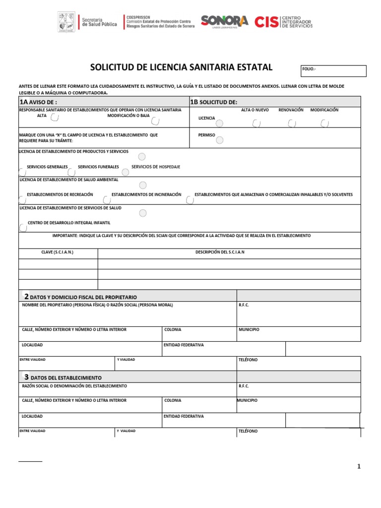 Solicitud de Licencia Sanitaria | PDF | Salud y bienestar | Medicina