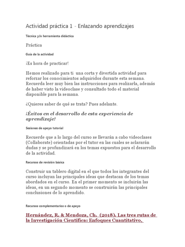 Actividad Práctica para Reforzar Aprendizajes | PDF