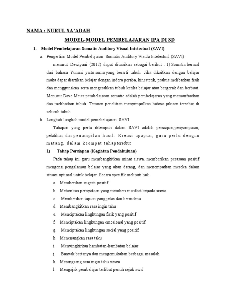 Model Pembelajaran Ipa | PDF