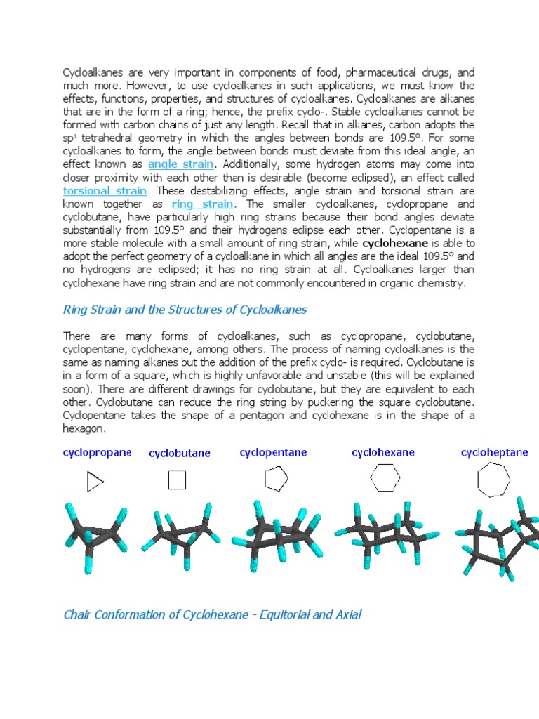 Angle Strain Torsional Strain Ring Strain | PDF | Conformational ...