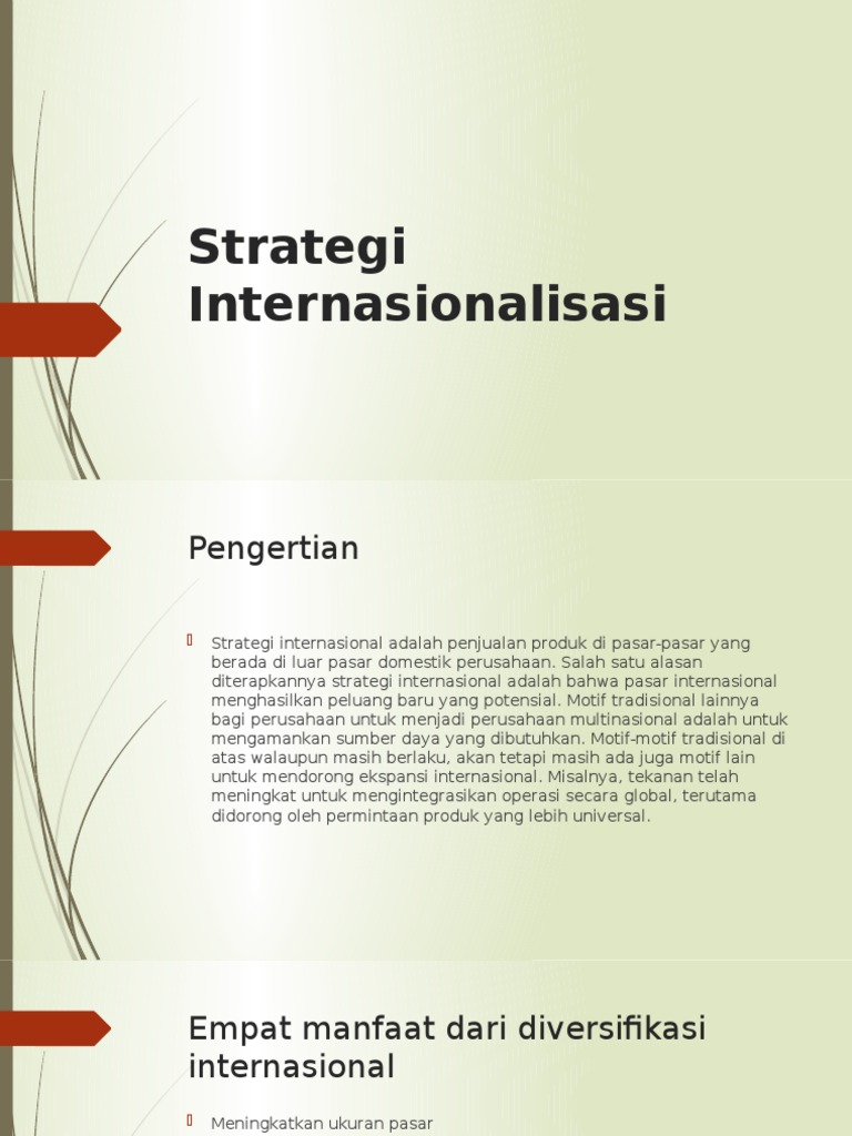 Strategi Internasionalisasi | PDF