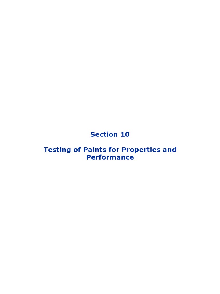 Testing of Paints For Properties and Performance | PDF | Density ...