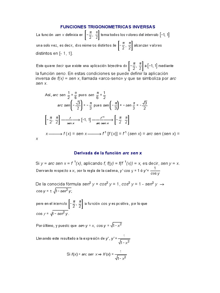 Derivadas - Derivadas de Funciones Trigonométricas 1 | PDF