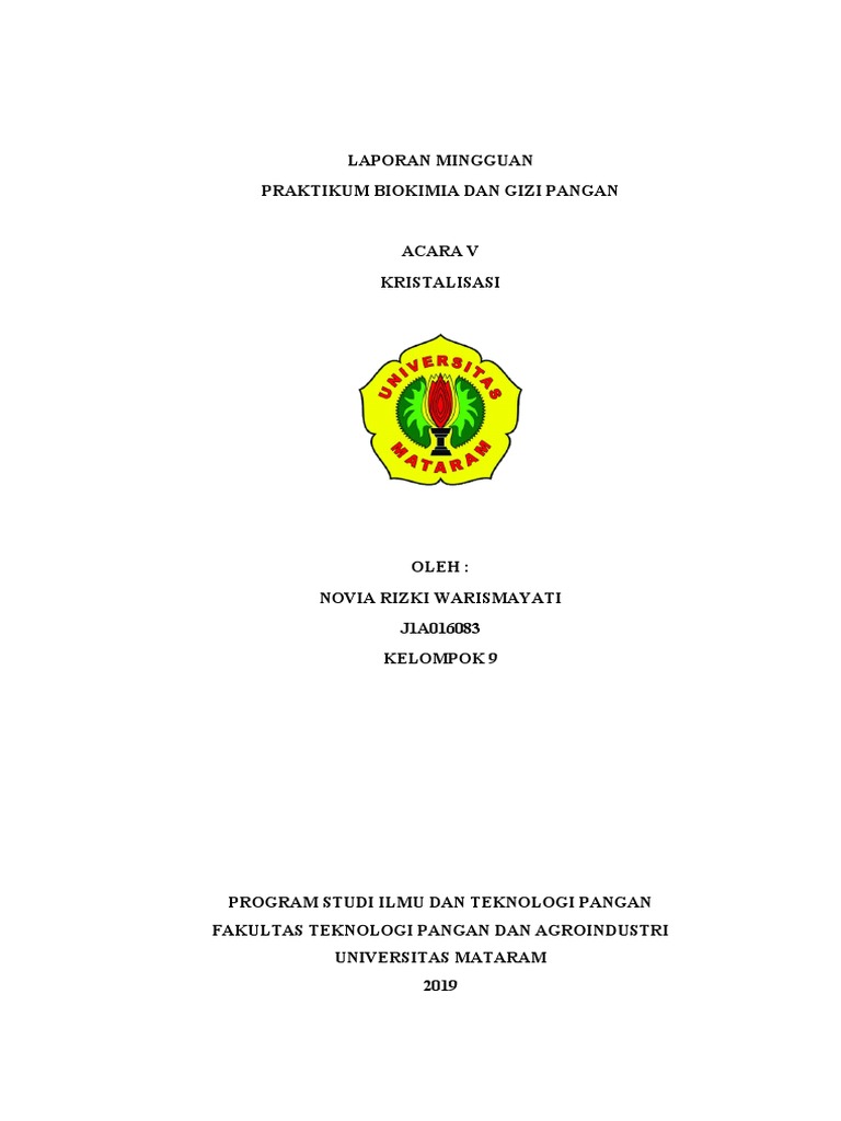 Biokim Acara 5 Kristalisasi | PDF