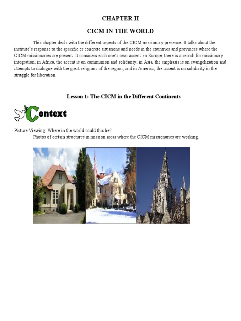 CICM Missionary Presence Worldwide | PDF | Religious Behaviour And ...