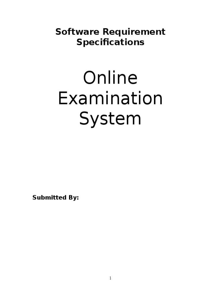Online Examination System: Software Requirement Specifications | PDF ...