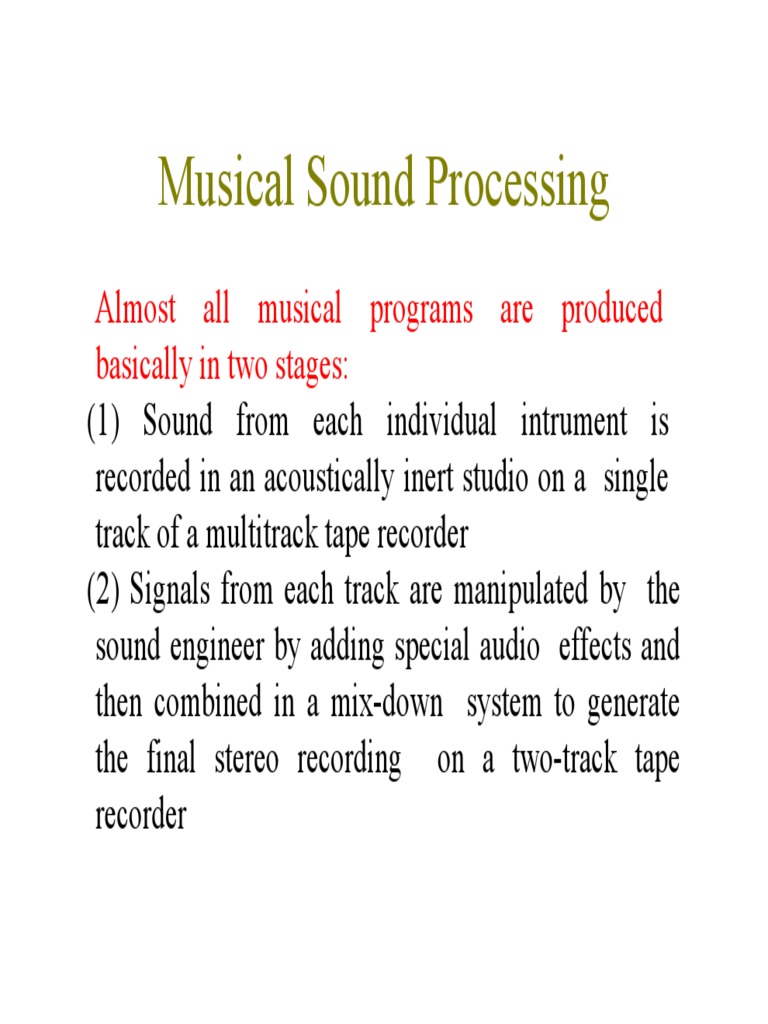 Musical Sound Processing Techniques | PDF | Filter (Signal Processing ...