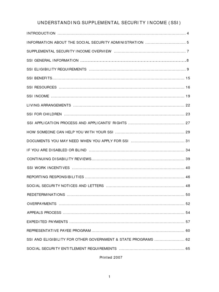 SSI Eligibility and Application Guide | PDF