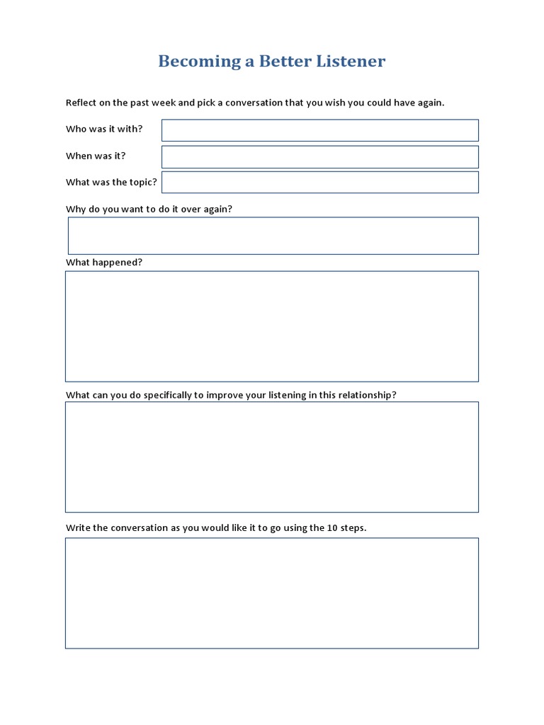 10 Steps To Becoming A Better Listener | PDF