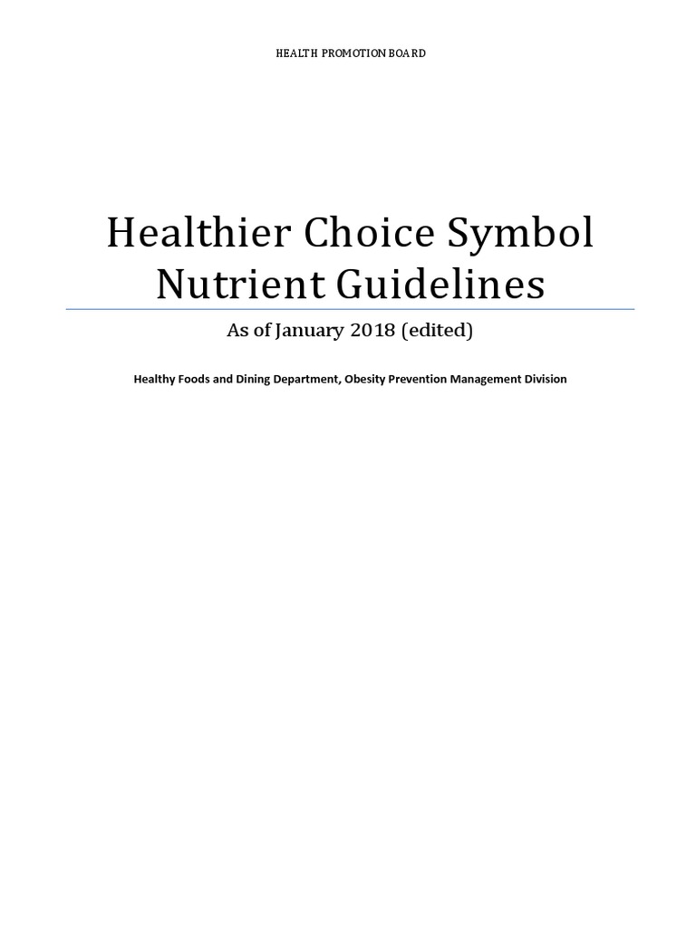 Healthier Choice Symbol-Guidelines PDF | PDF | Whole Grain | Flour