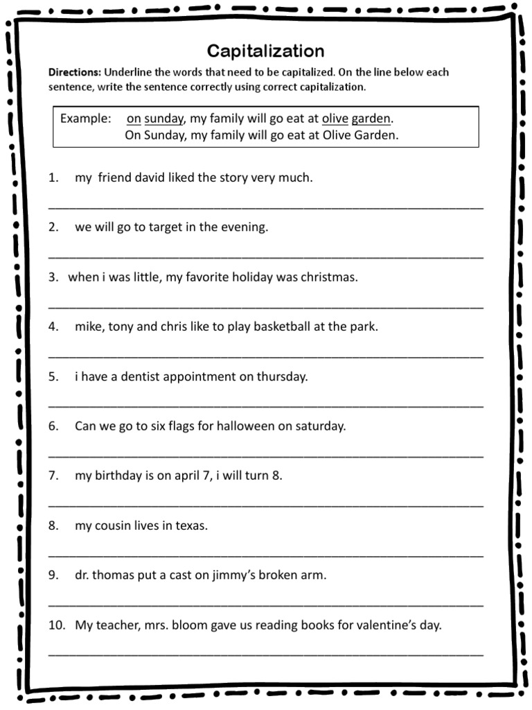 CapitalizationWorksheet PDF | PDF