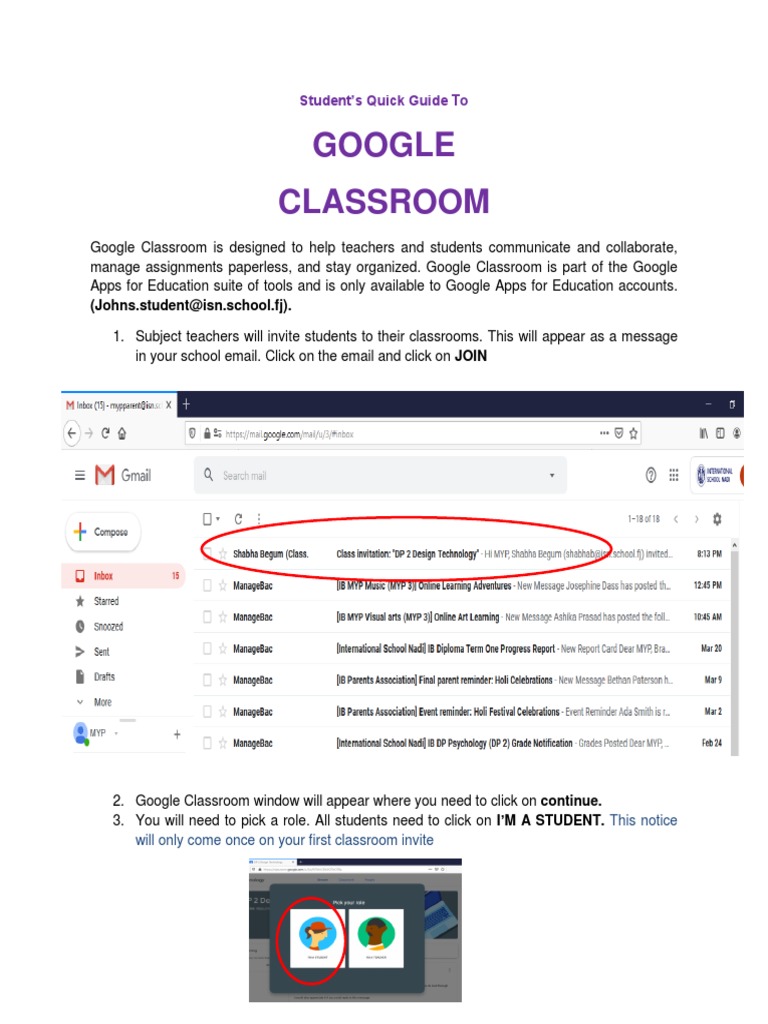 Student Google Classroom Guide | PDF
