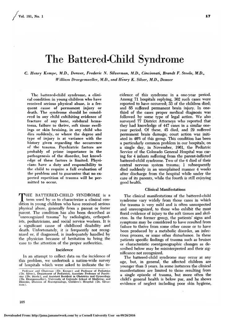 Syndrome: The Battered-Child | PDF | Bone | Psychopathy