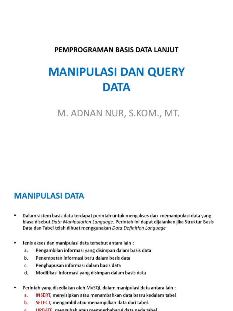 Basis Data Lanjut | PDF