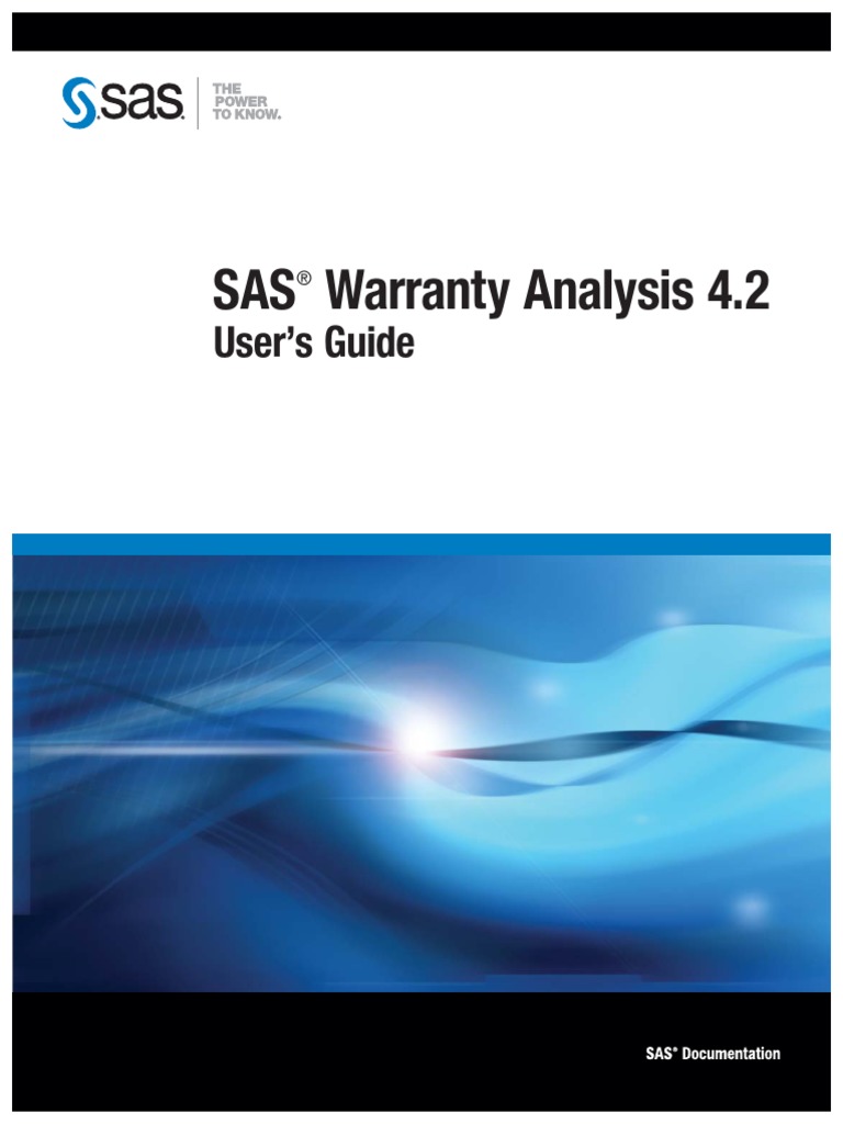 SAS Warranty Analysis 4.2: User's Guide | PDF | Sas (Software) | Menu (Computing)